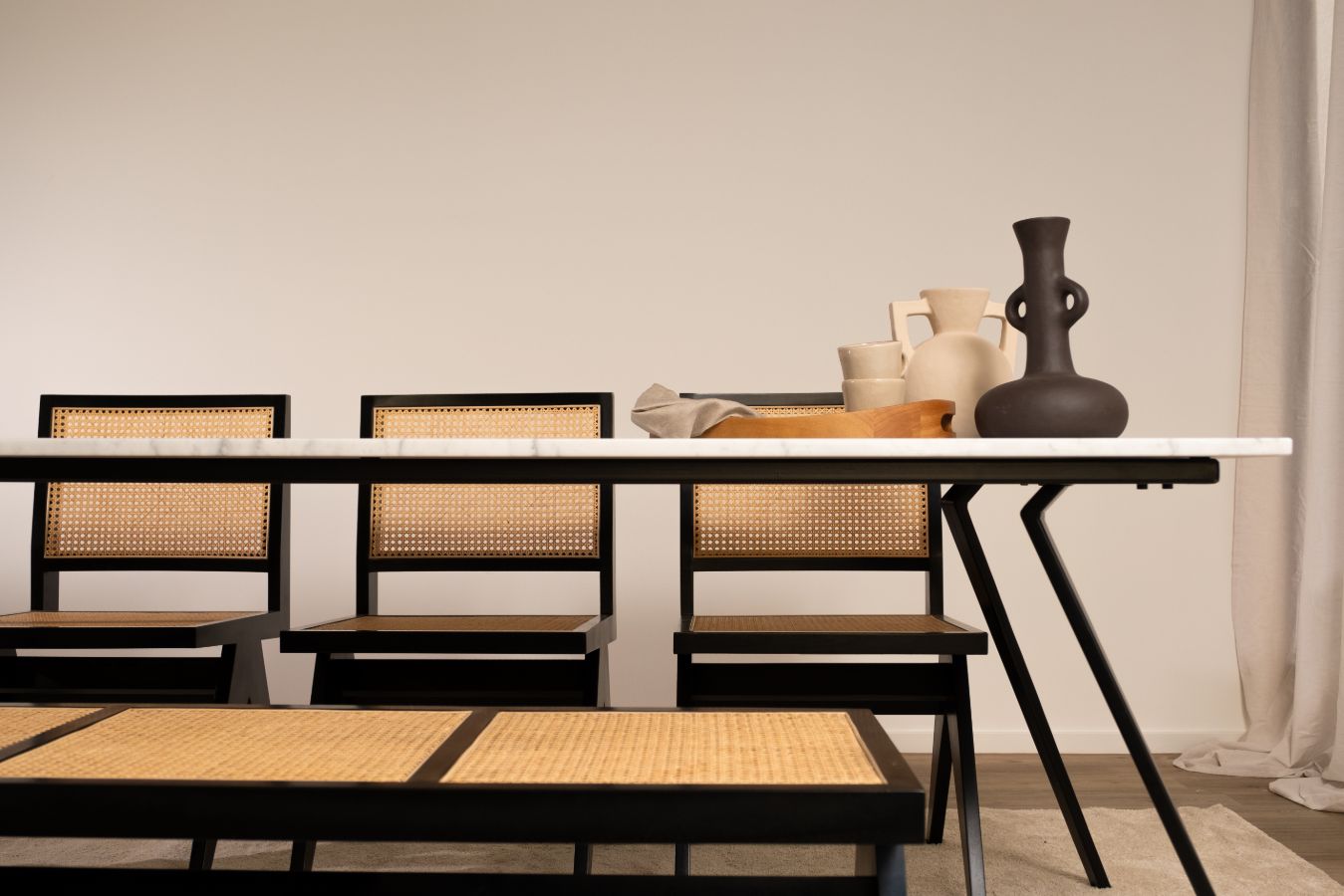 Rattan Bench Pierre Black Aime Te